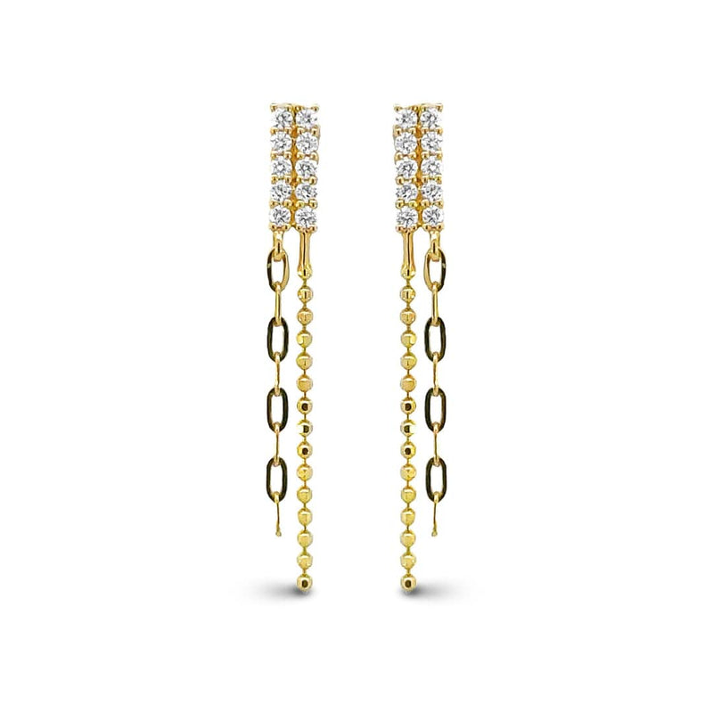 Diamond Drop Chain Earrings